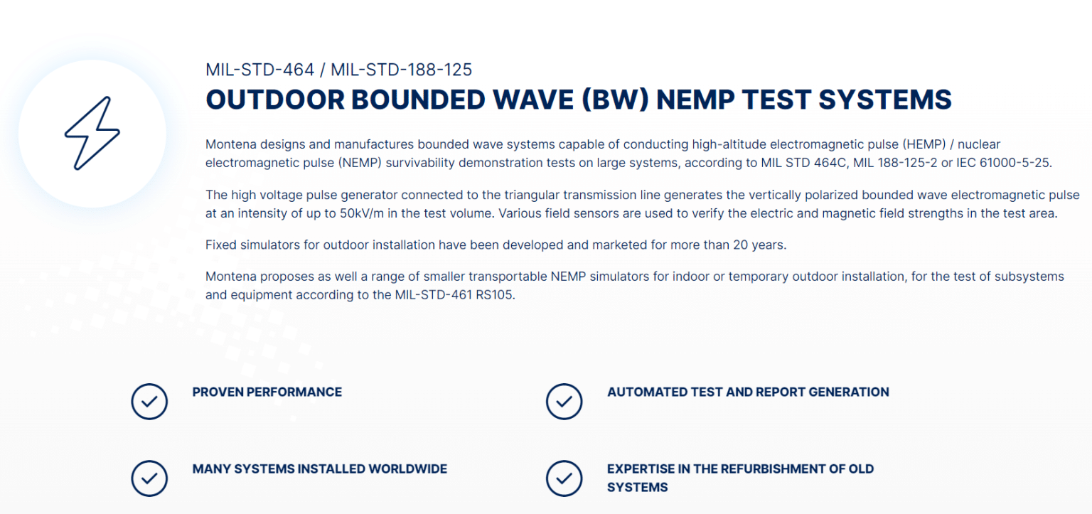 Large outdoor Bounded Wave (BW) test systems - dolevltd