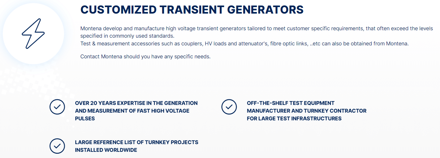 CUSTOMIZED TRANSIENT GENERATORS - דולב אלקטרומכניקה - בדיקות ומיגון קרינה